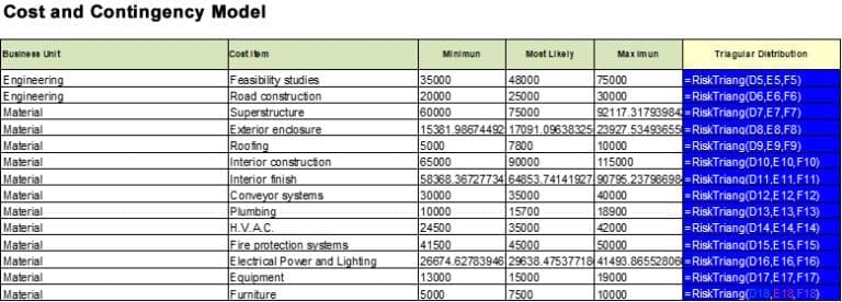 Basic Cost Engineering with @RISK